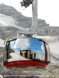 Titlis Rotair drehbare Seilbahn Stand Engelberg Obwalden Schweiz